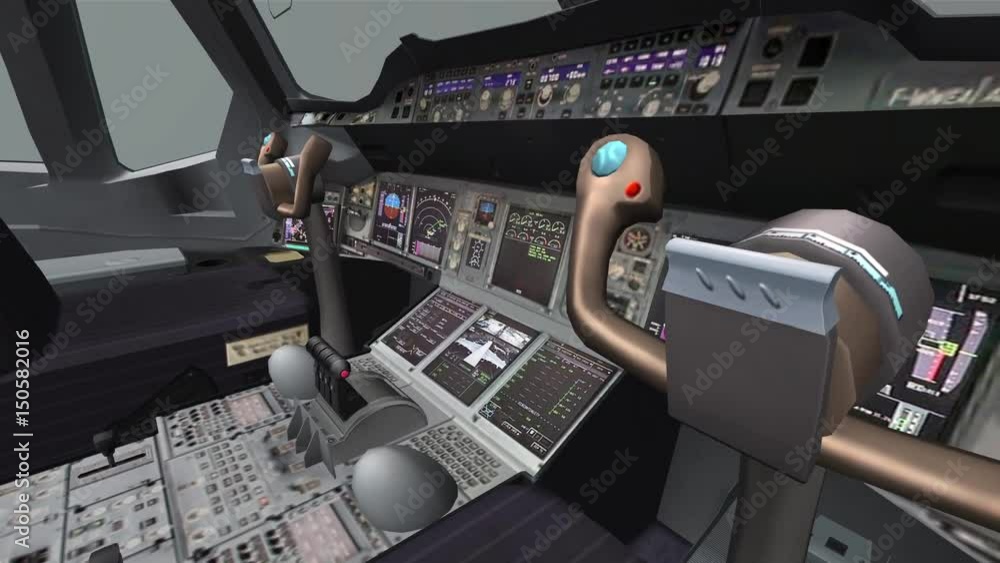 Aircraft cockpit,high-tech dashboard,Pilots operating plane. Stock 비디오 ...