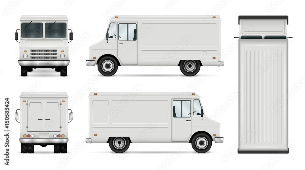 Food Delivery Van Vector