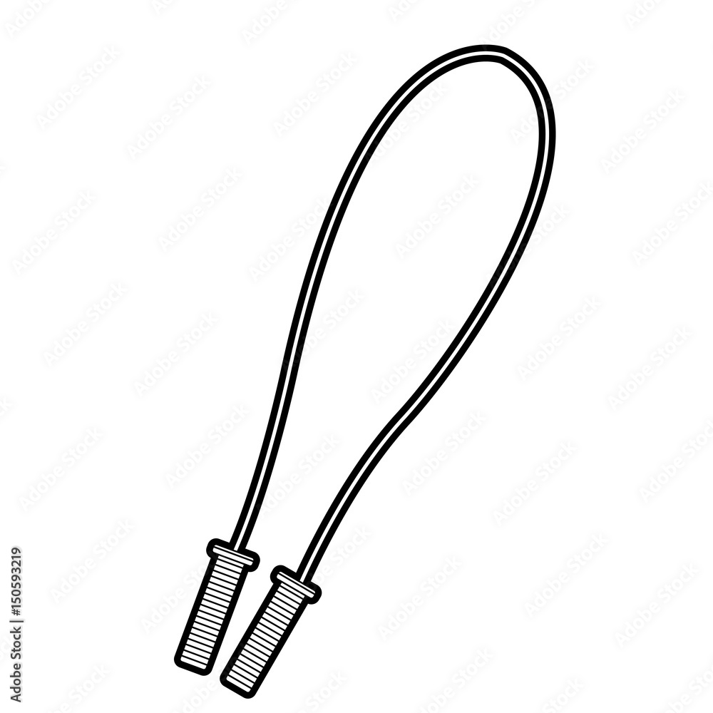 jump rope sport training exercise line vector illustration Stock Vector ...