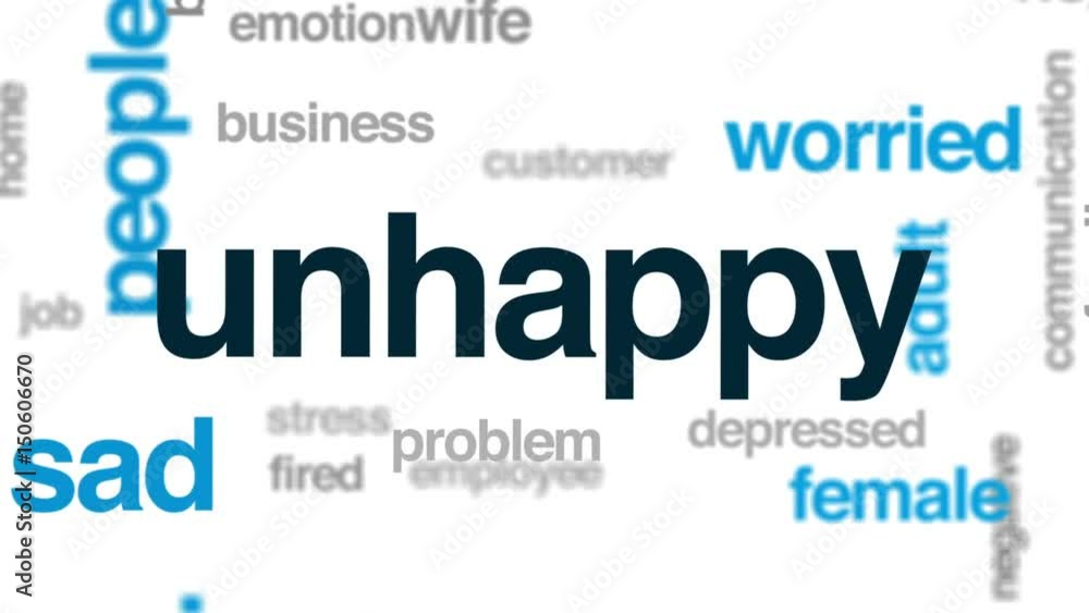 Unhappy animated word cloud, text design animation. Stock Video | Adobe ...