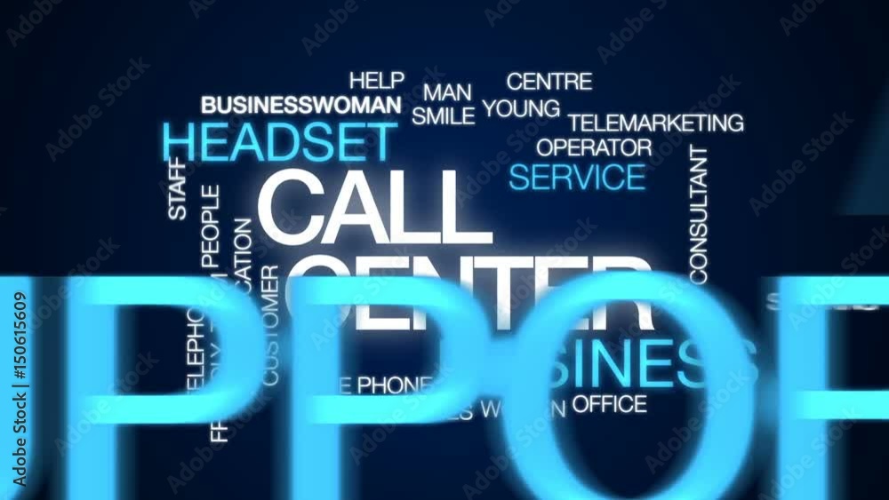 Call center animated word cloud, text design animation. Stock Video ...