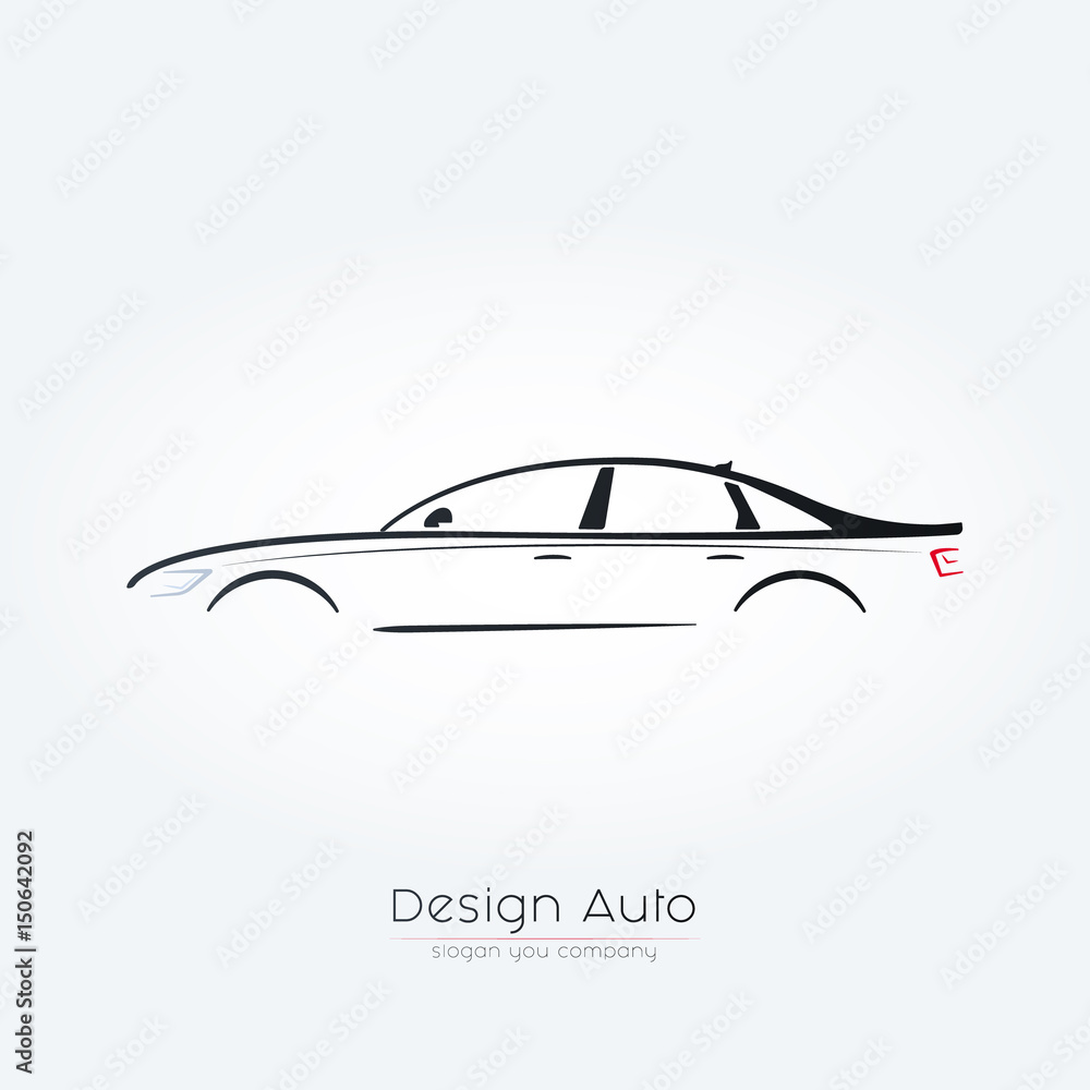 Sedan car Silhouette Design. Car Logo Vector Illustration. Stock Vector ...