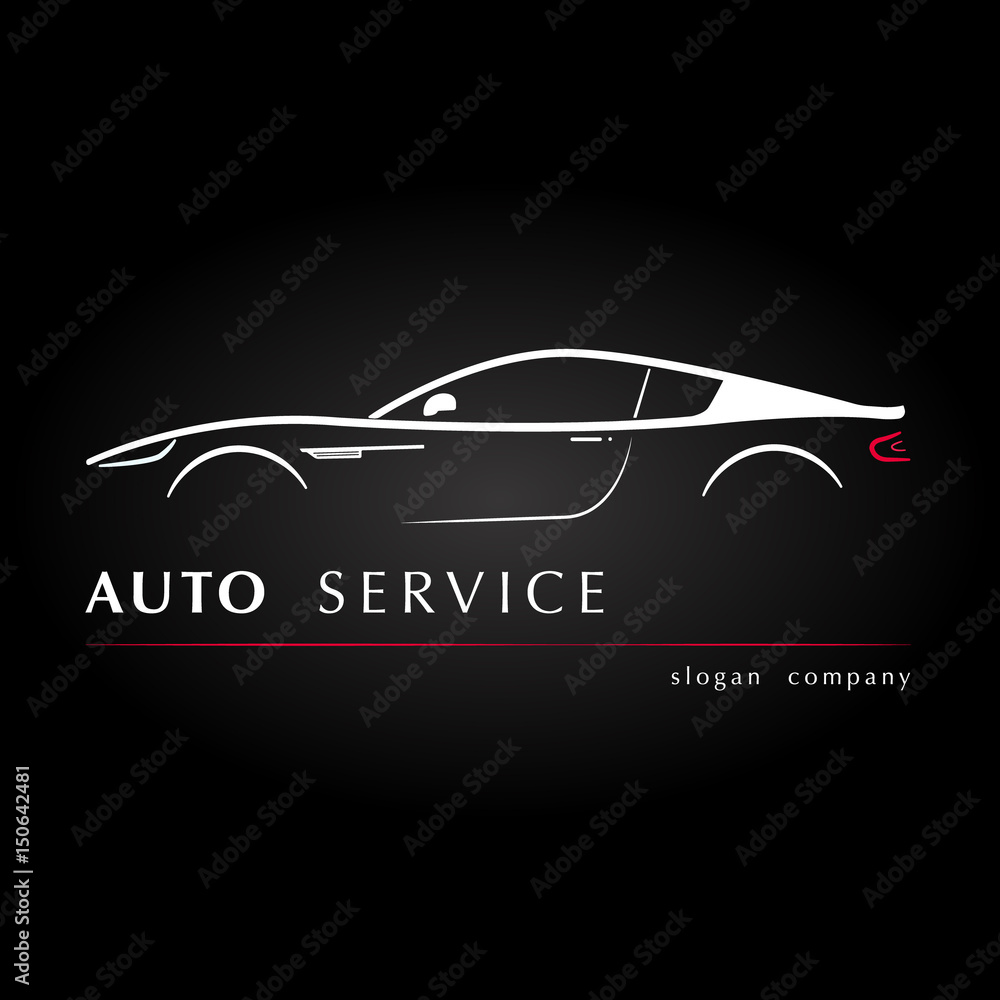 Silhouette car side view in the black background. Stock Vector | Adobe ...