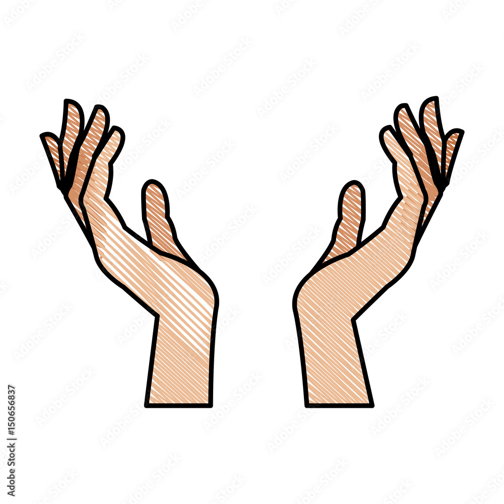 drawing human hand health care medical design vector illustration Stock ...