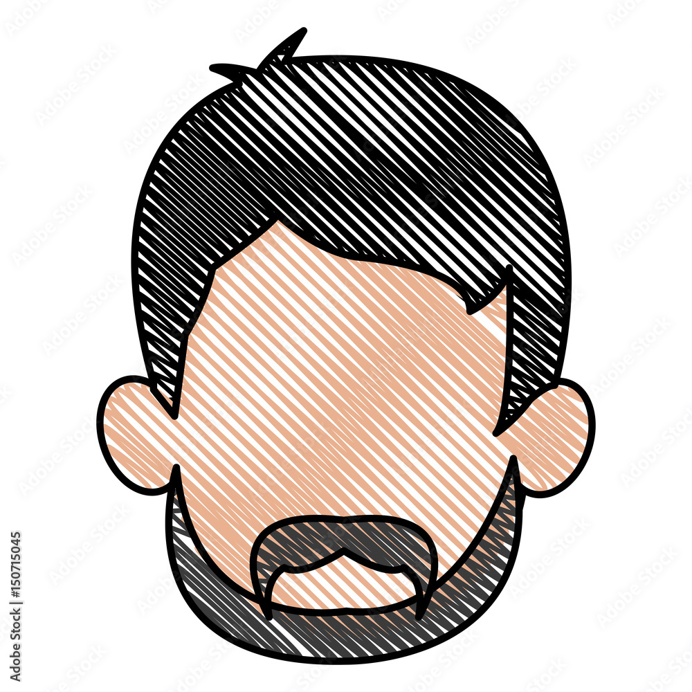 drawing head man faceless people avatar vector illustration Stock ...
