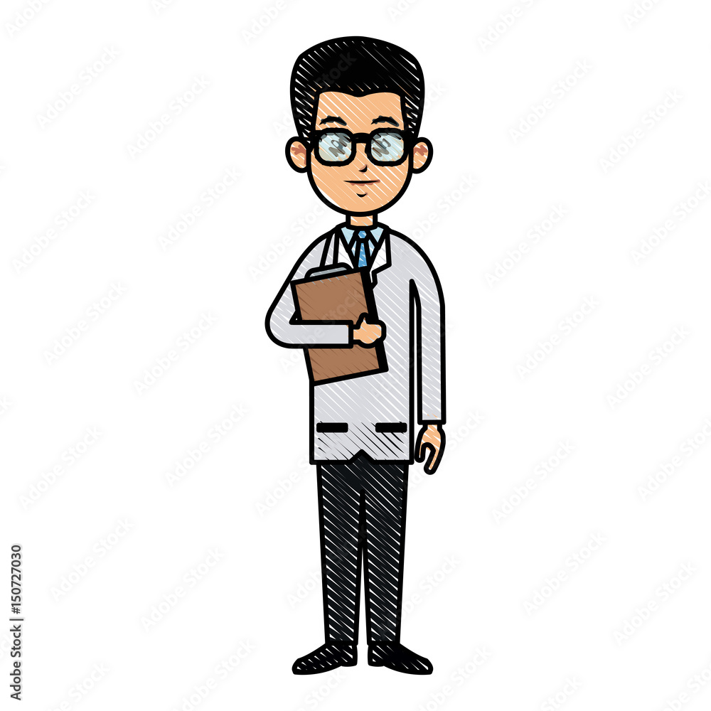 drawing doctor man adult healthy vector illustration Stock Vector ...