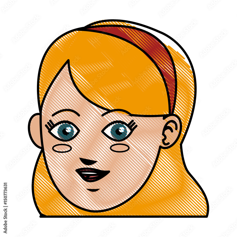 drawing face girl smile avatar design vector illustration Stock Vector ...