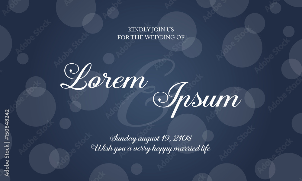 Wedding invitation card simple background Stock Vector | Adobe Stock