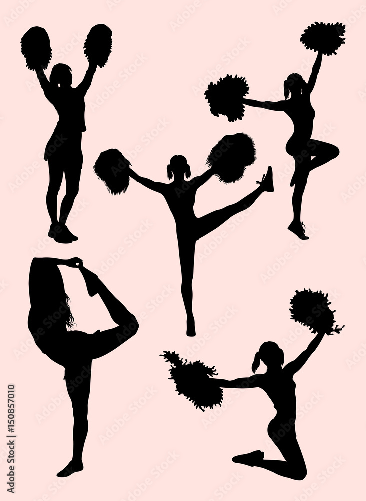 Cheerleader activity silhouette. Good use for symbol, logo, web icon ...
