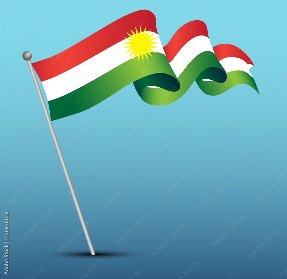 Kurdistan flag vector Stock Vector | Adobe Stock