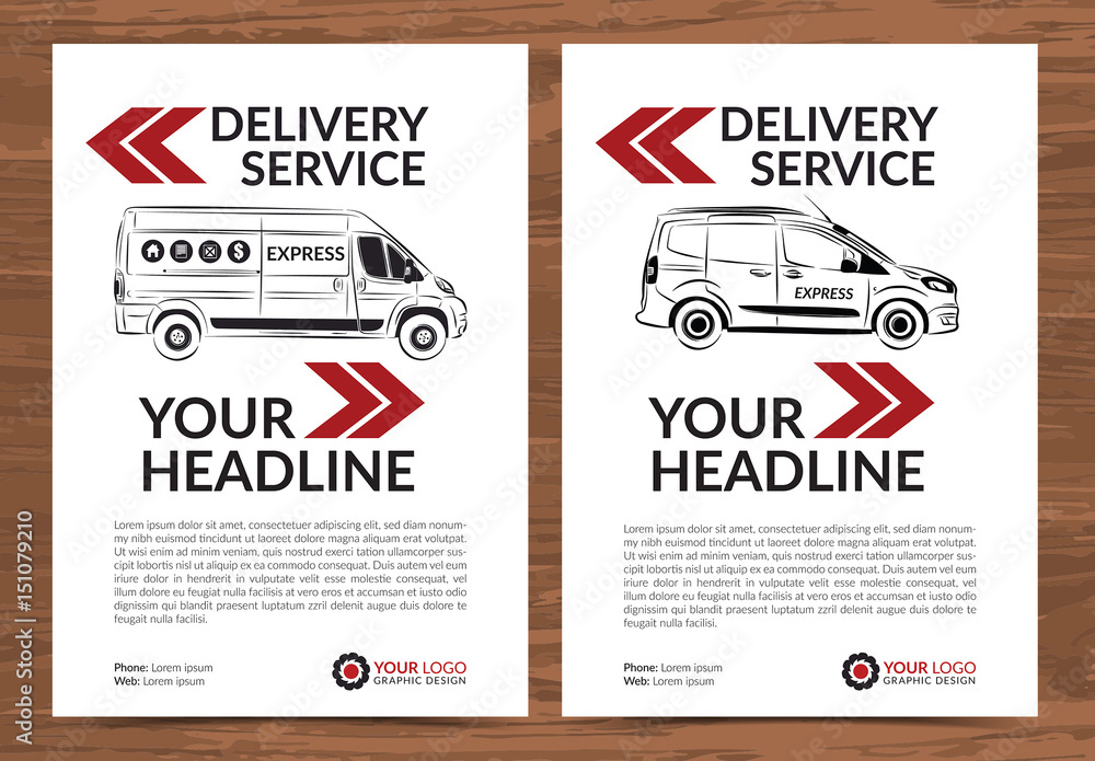 Delivery Service Flyer Layout 1 Stock Template | Adobe Stock