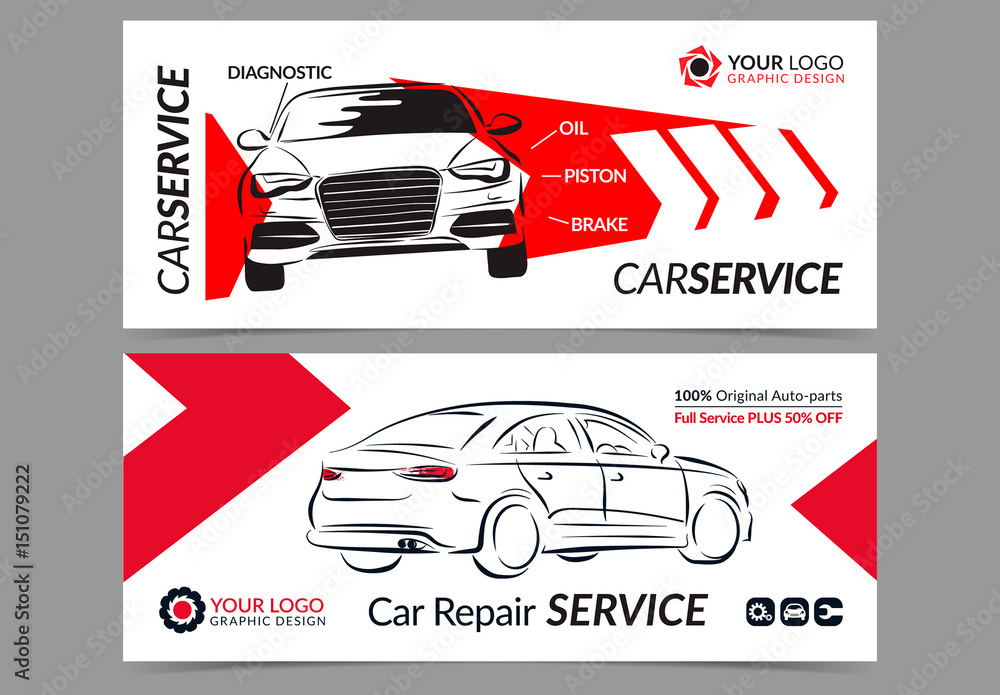 Automotive Services Banner Layouts Stock Template | Adobe Stock