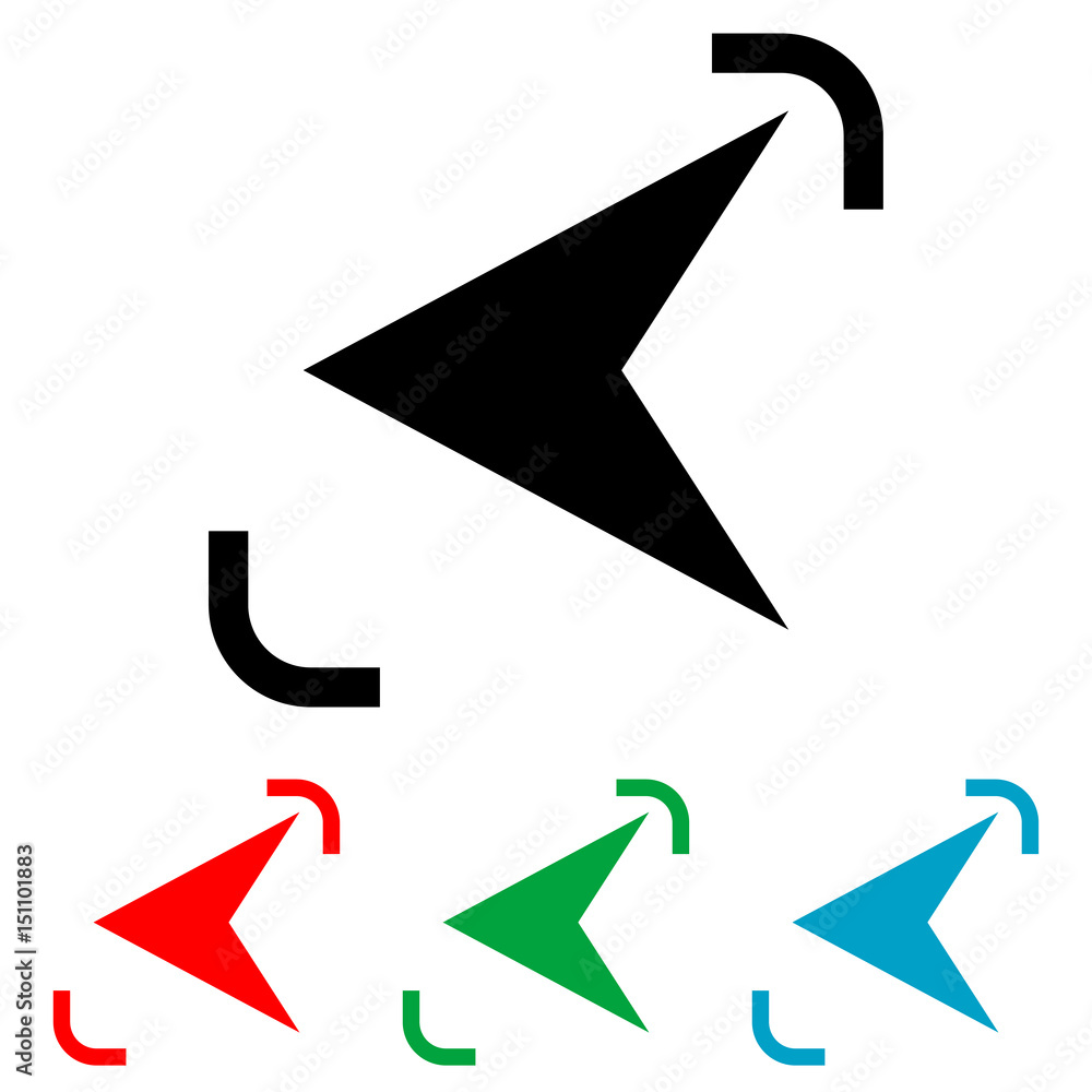 Logotipo punta flecha izquierda varios colores Stock Vector | Adobe Stock