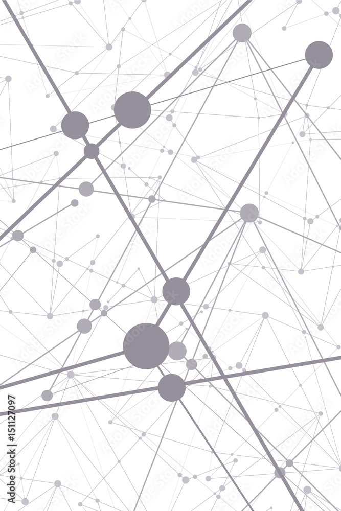 Many lines and points. Abstract technology background, geometry ...