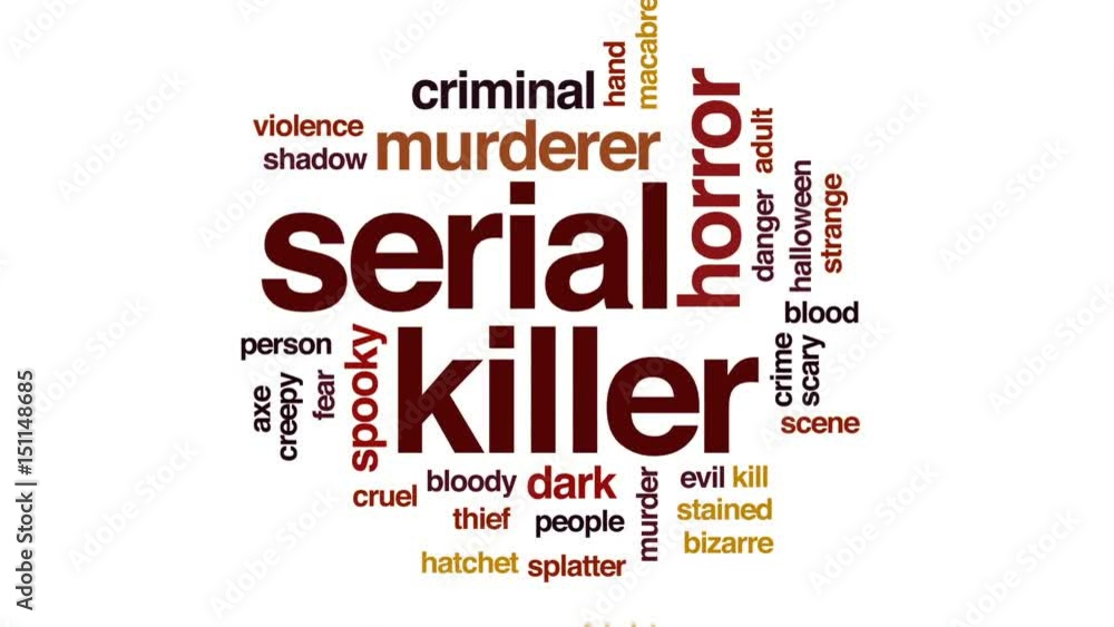 Serial killer animated word cloud, text design animation. Stock Video ...