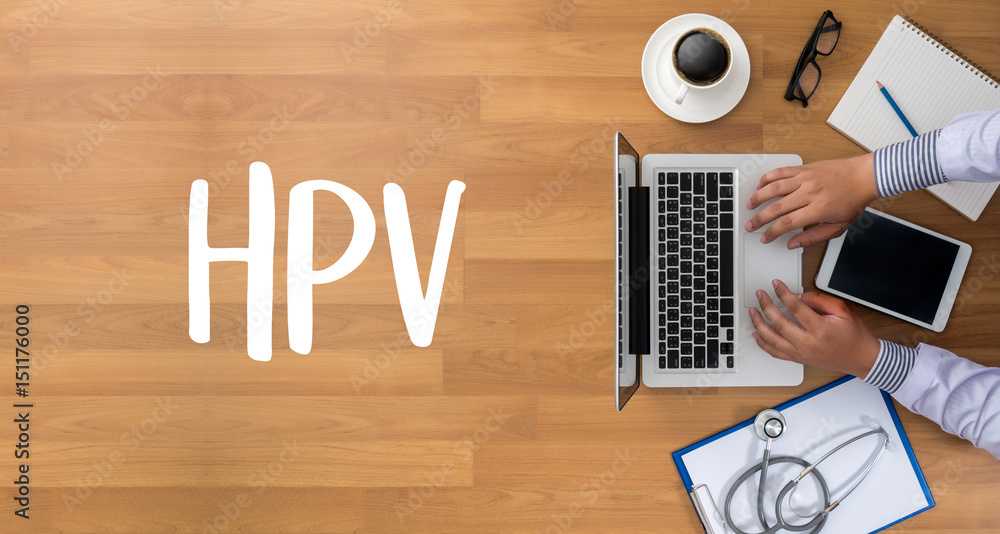 HPV CONCEPT Virus vaccine with syringe HPV criteria for pap smear slide ...