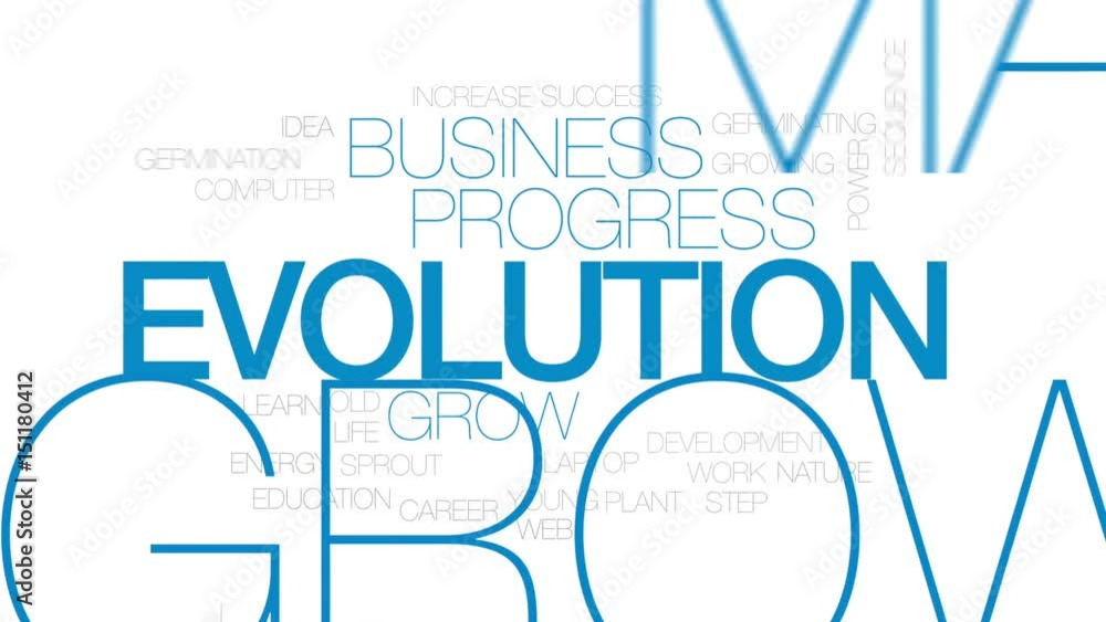 Video Stock Evolution animated word cloud, text design animation ...