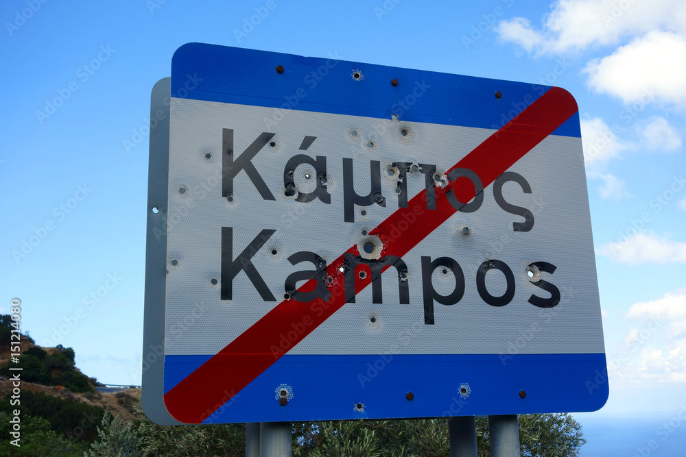 In Western Crete almost all the road sign are full of bullet holes ...