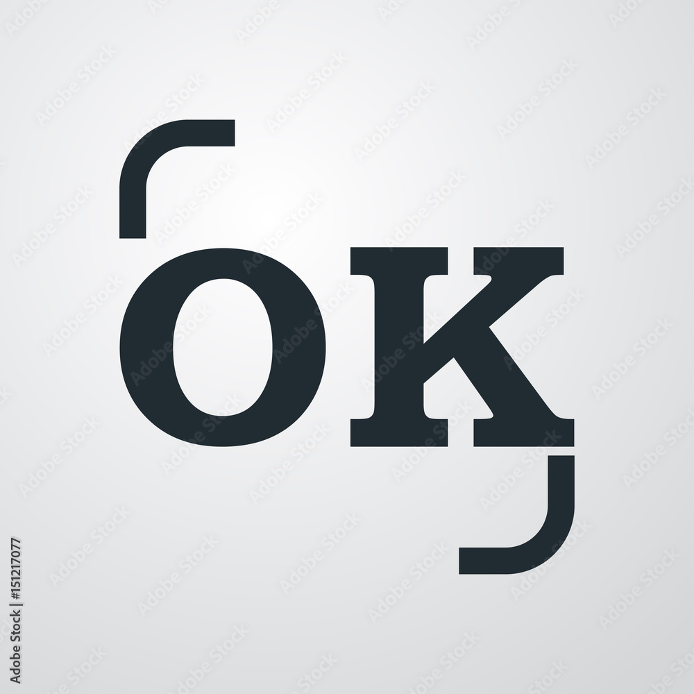 Logotipo OK en fondo degradado Stock Vector | Adobe Stock