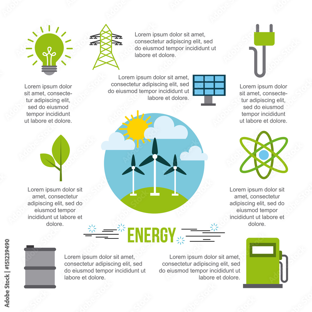 types of energy sources eco friendly related image vector illustration ...