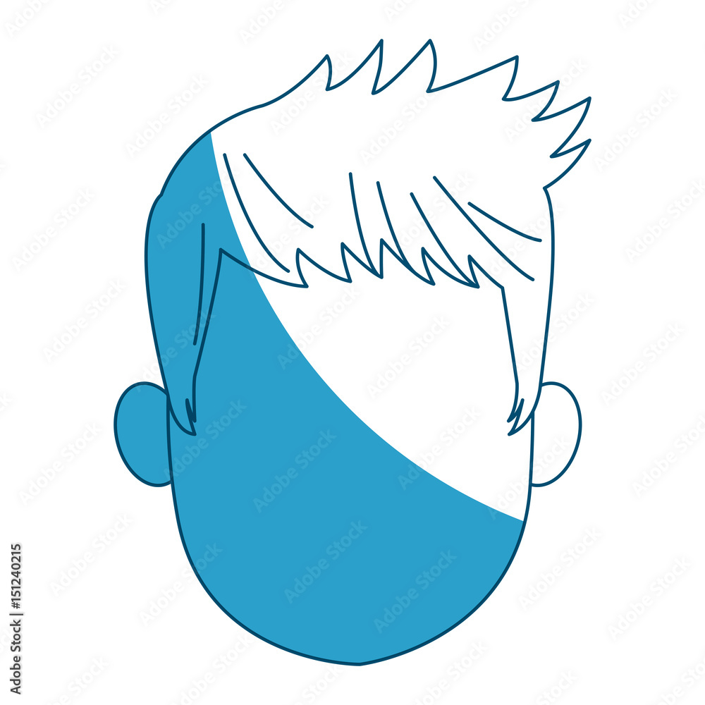 cartoon head young man faceless silhouette vector illustration Stock ...