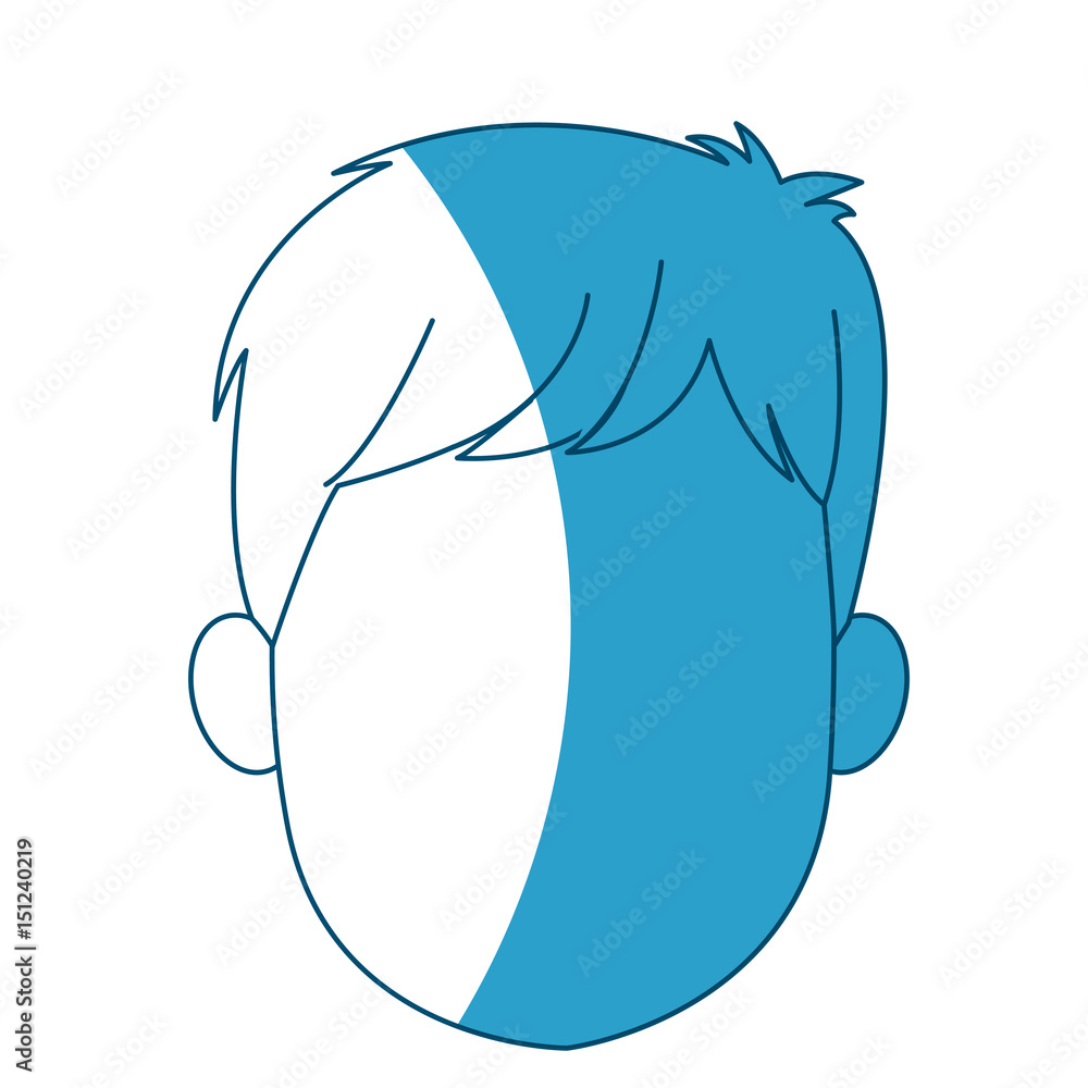 cartoon head young man faceless silhouette vector illustration Stock ...