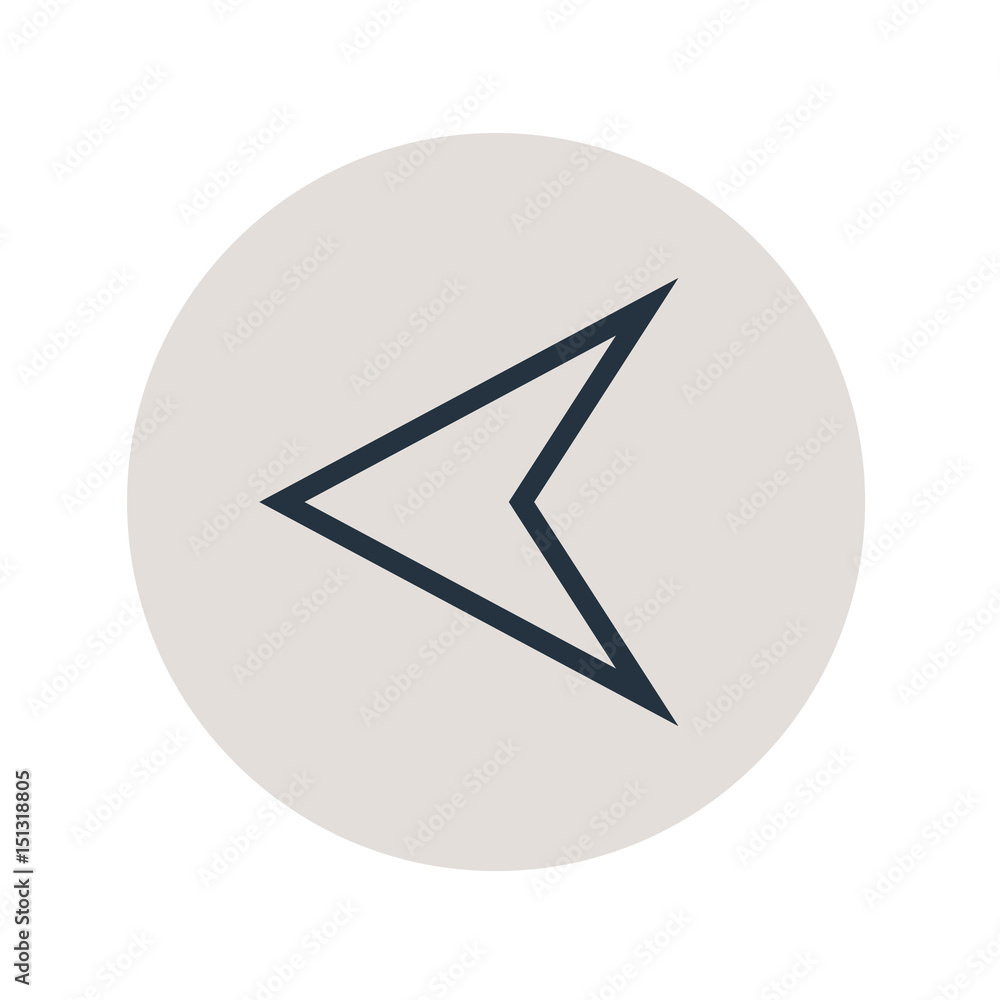Icono plano punta flecha lineal izquierda en circulo gris Stock Vector ...
