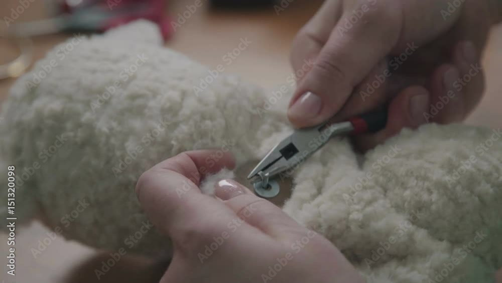 Process of creating a soft handmade toy. Work details: craft toy in the ...