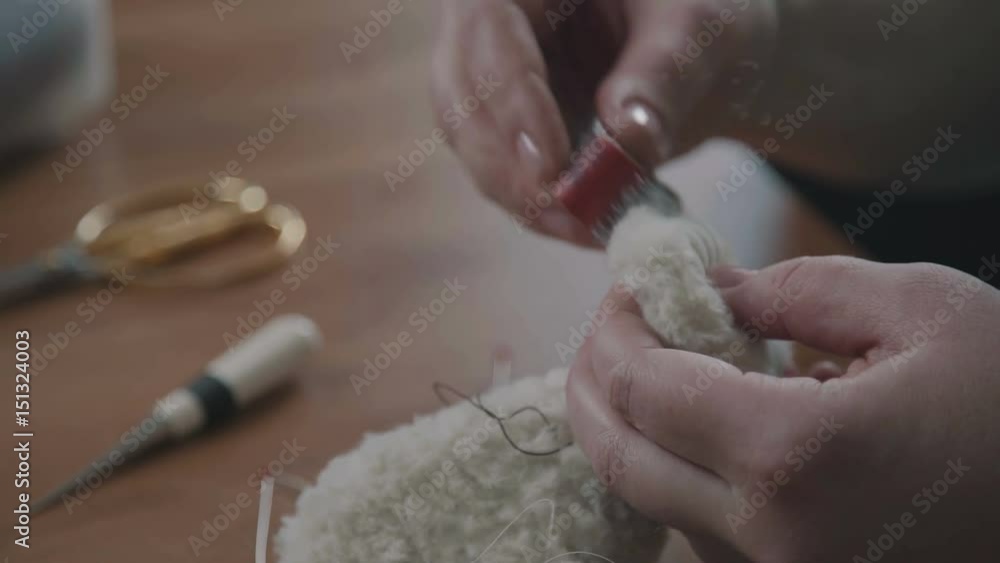 Teddy bear: the process of creation. Craft production. Details and ...