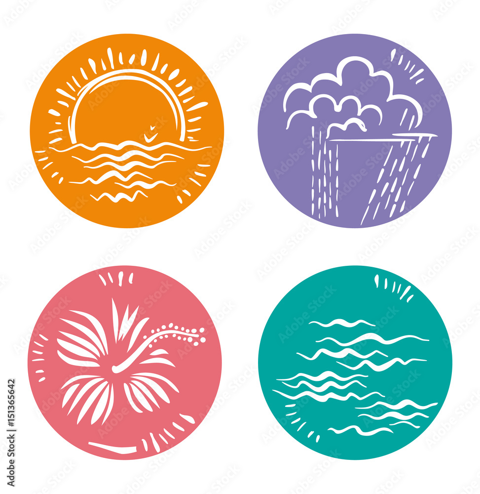 Four Sun Icons