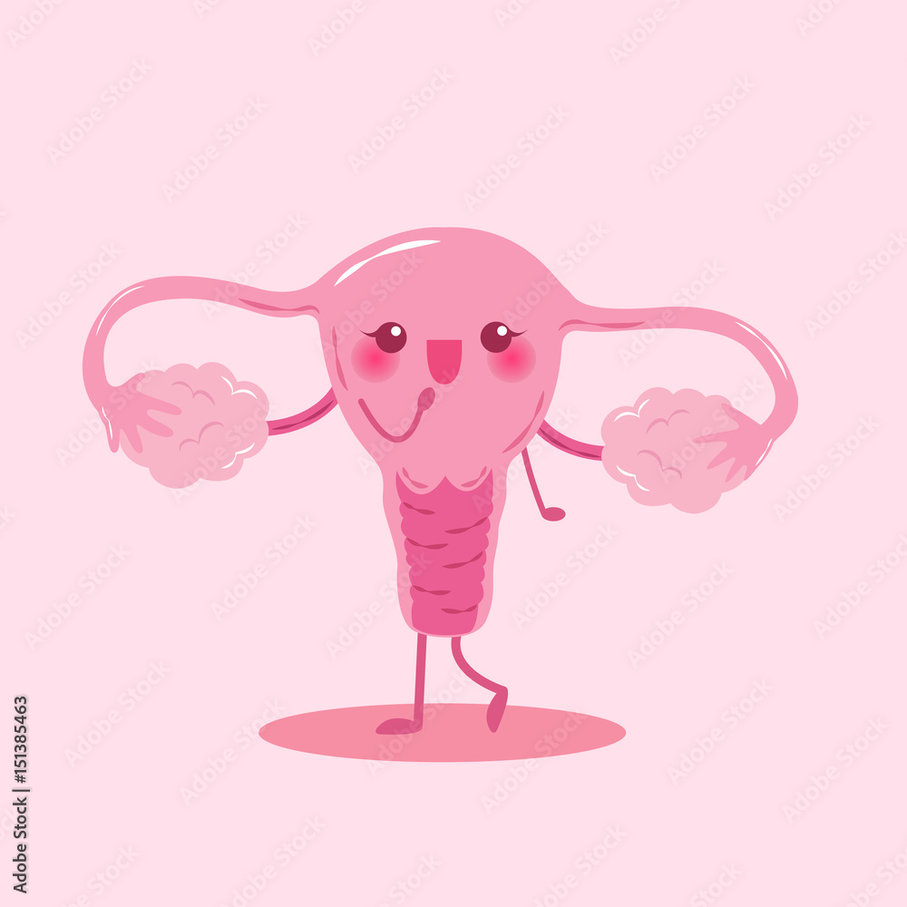 cute cartoon uterus Stock Vector | Adobe Stock