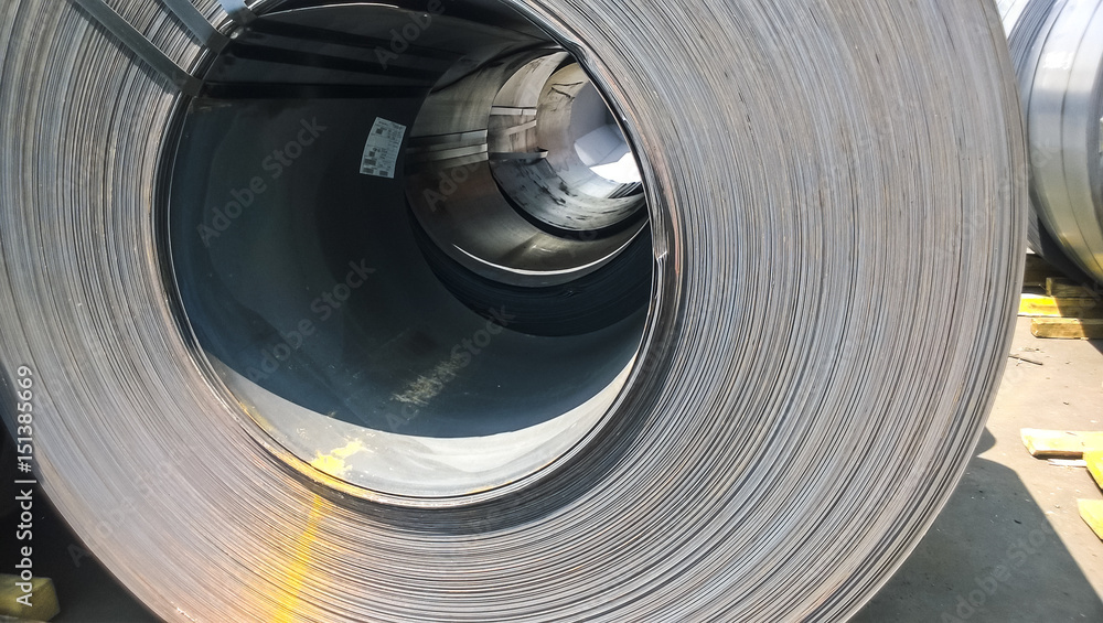 Steel sheets rolled up into rolls. Export Steel. Packing of stee Stock ...