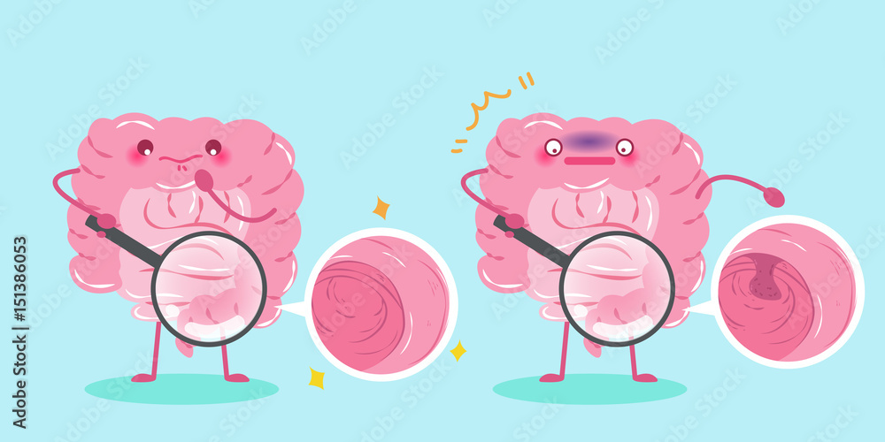 cute cartoon intestine Stock Vector | Adobe Stock