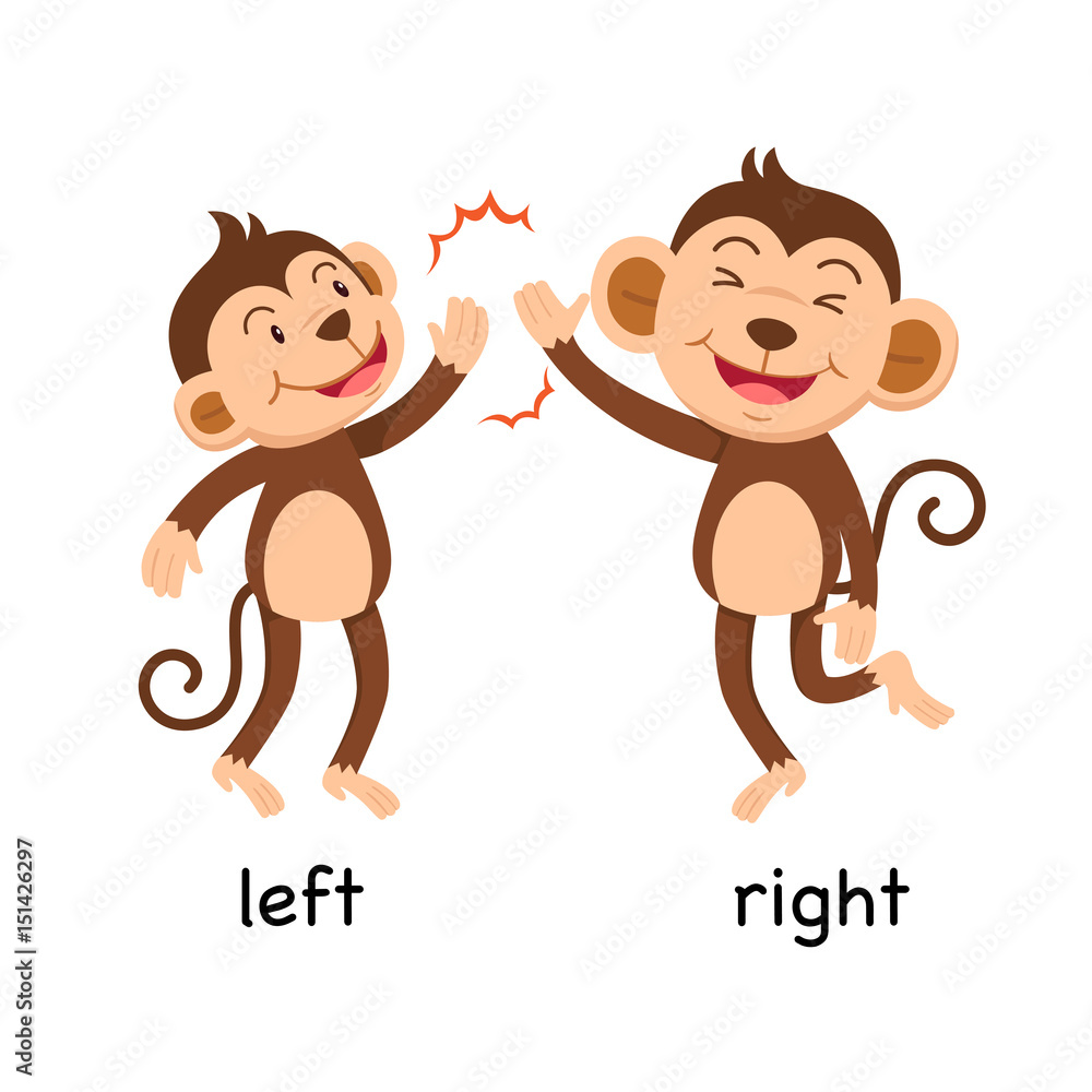 Opposite words left and right vector Stock Vector | Adobe Stock