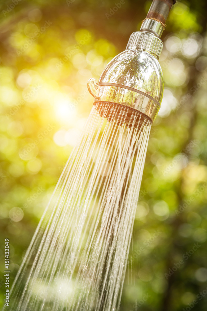 droplets of water from shower Stock Photo | Adobe Stock