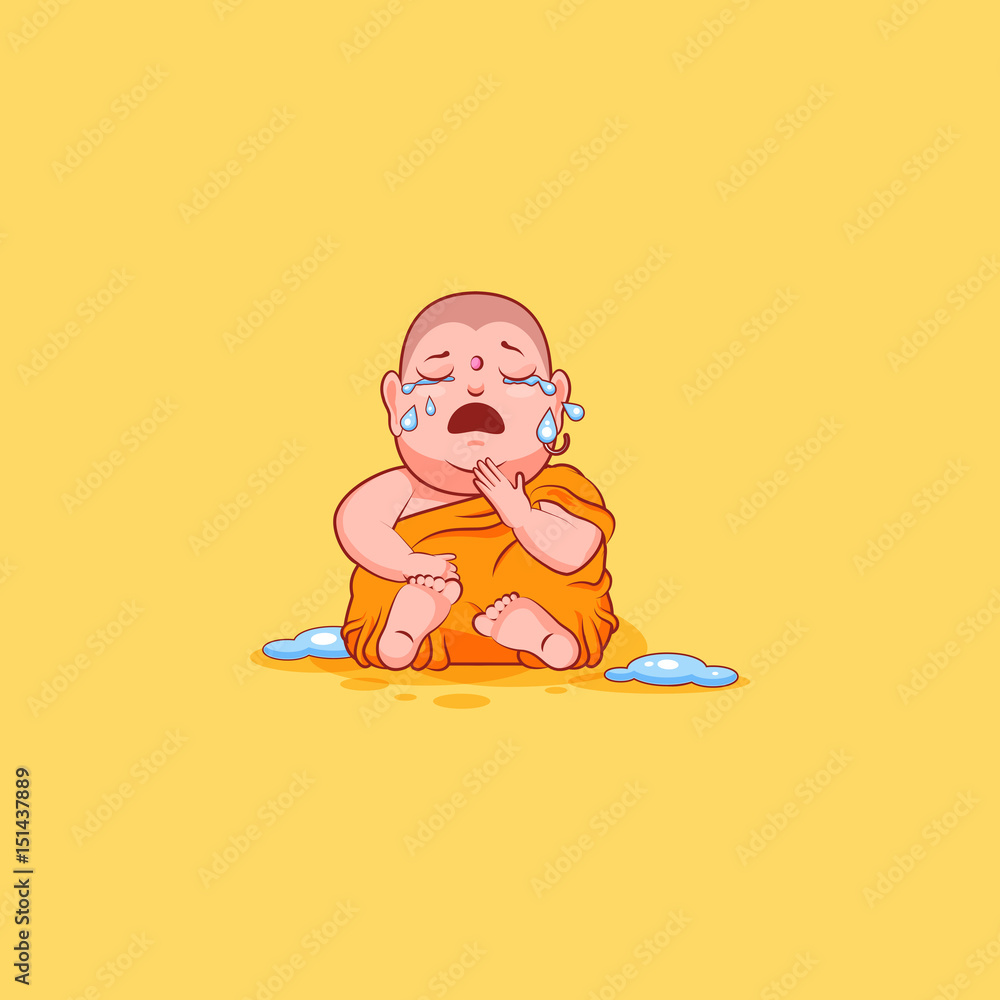 Sticker emoji emoticon emotion vector isolated illustration unhappy ...