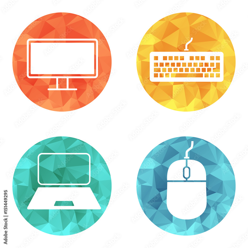 Computer related icons Stock Vector | Adobe Stock