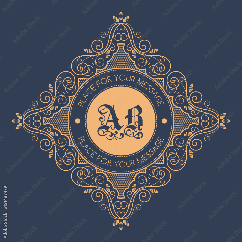Vintage monogram frame Stock Vector | Adobe Stock