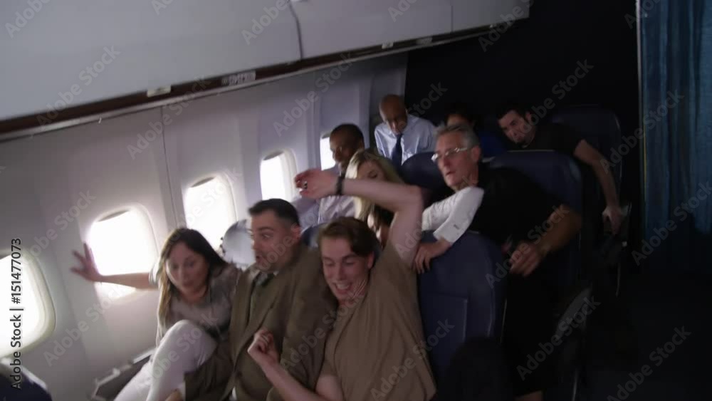 Passengers panic on airliner flight hits turbulence Stock-Video | Adobe ...