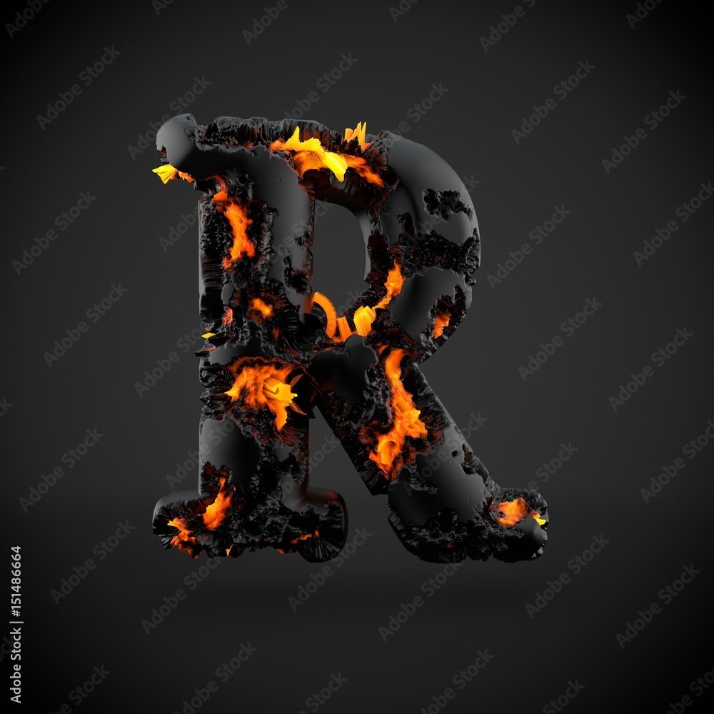 The Letter R In Black