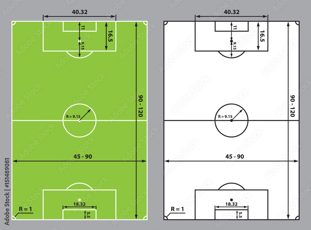 Soccer Field Or Football Field Sizes Stadium Scheme Top View Stock Soccer Field Or Football Field Sizes Stadium Scheme Top View Stock