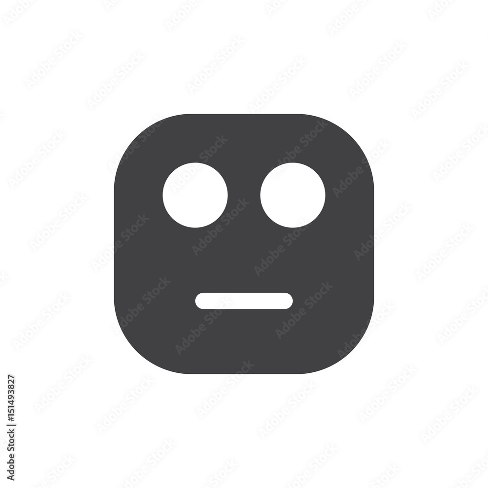 Neutral Face emoji. glyph icon, vector emoticon Stock Vector | Adobe Stock