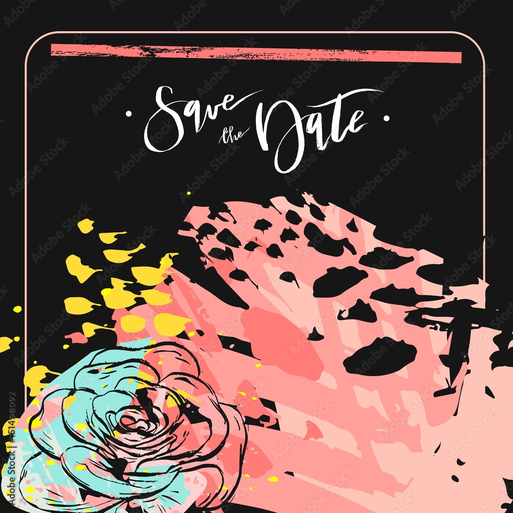 Hand drawn vector abstract creative unusual universal save the date ...