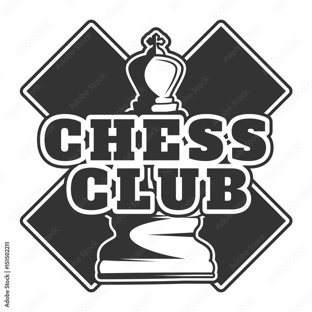 Vector black and white chess club logo for your design different types ...