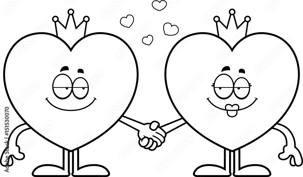Cartoon King and Queen of Hearts Stock Vector | Adobe Stock