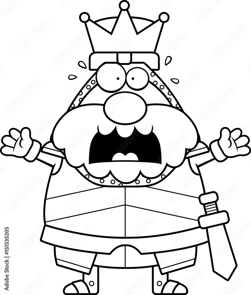 Vetor de Scared Cartoon King do Stock | Adobe Stock