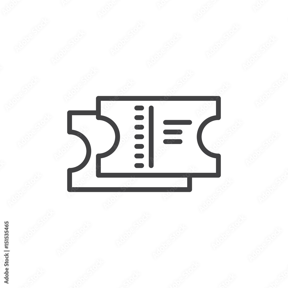 Tickets outline icon, line vector sign, linear style pictogram isolated ...