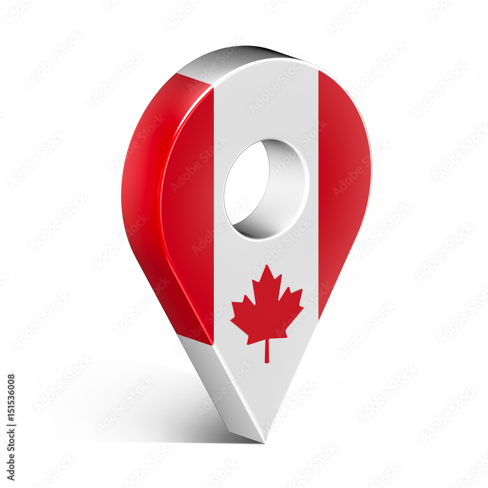 Canada glossy map pin with shadow. concept of tagging, center, landmark ...