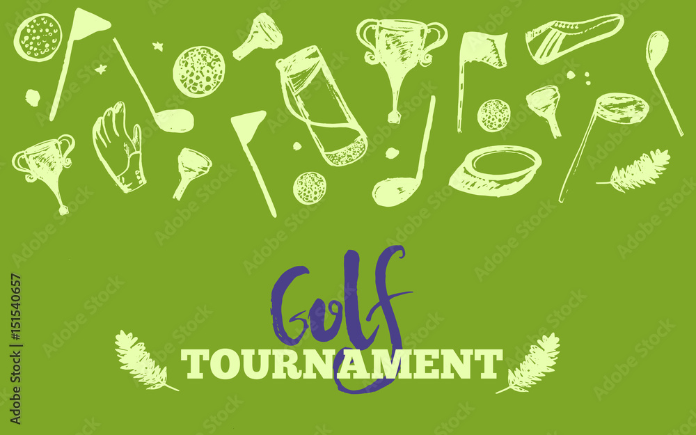 Grunge Golf club Tournament site header template. Poster or banner ...