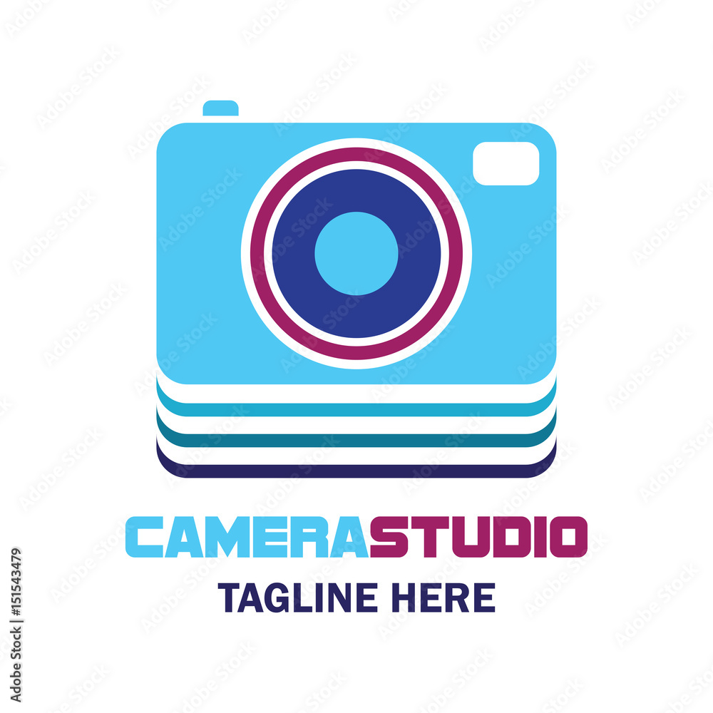 camera studio, shutter, camera store logo with text space for your ...